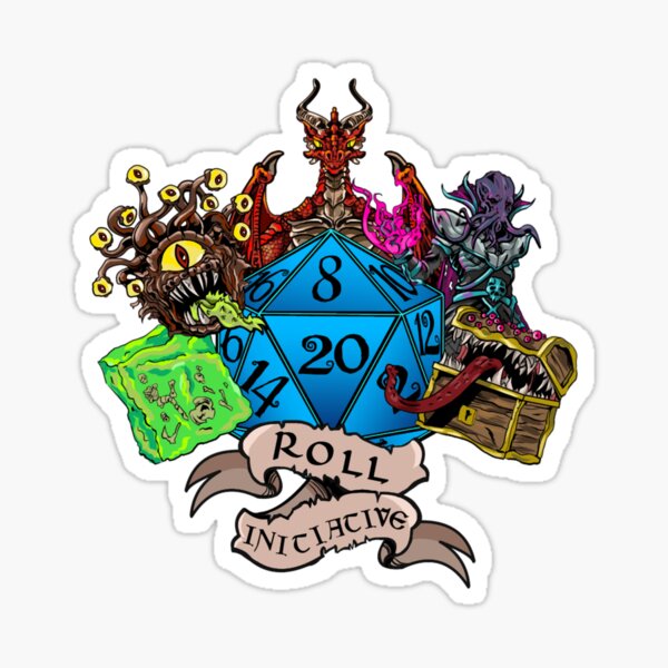 "Roll Initiative" Sticker for Sale by ReyHaag | Redbubble
