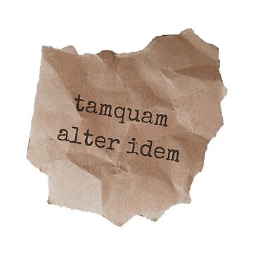 "'tamquam alter idem' paper scrap" Sticker for Sale by RockyCreekArt ...