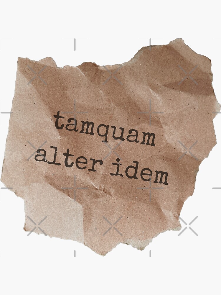 "'tamquam alter idem' paper scrap" Sticker for Sale by RockyCreekArt ...