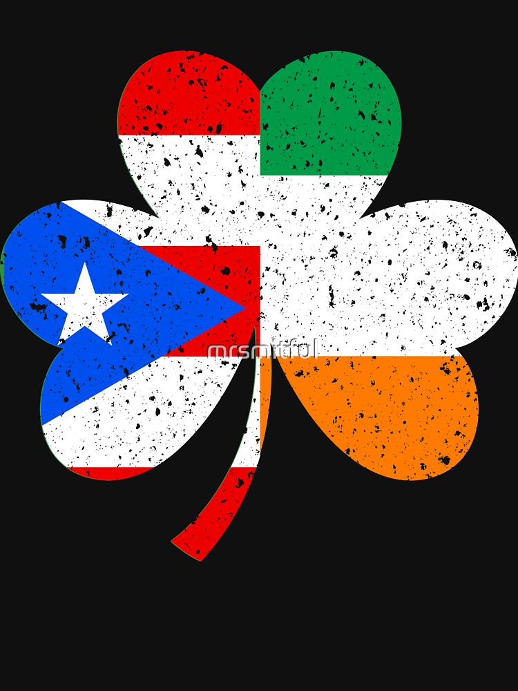"Vintage Boricua Puerto Rico Irish Shamrock Shirt" T-shirt for Sale by ...