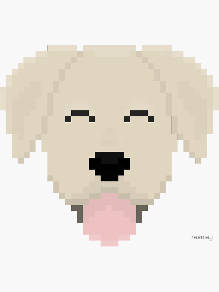 Pegatina «Pixel Art Yellow Labrador Retriever» de raemay | Redbubble