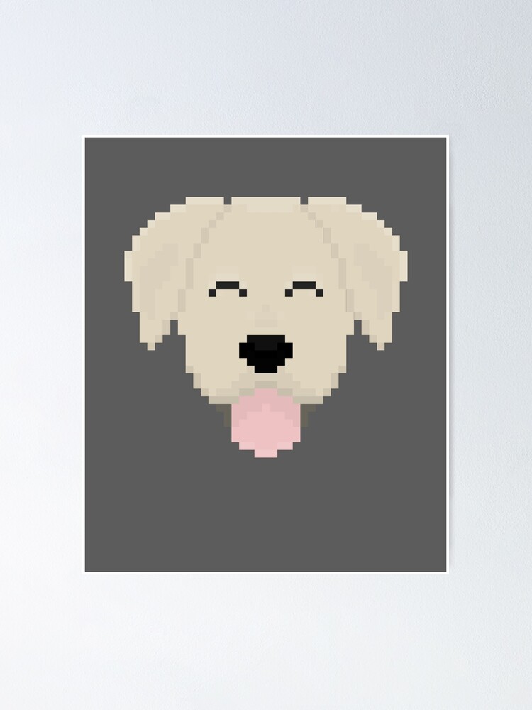"Pixel Art Yellow Labrador Retriever" Poster by raemay | Redbubble