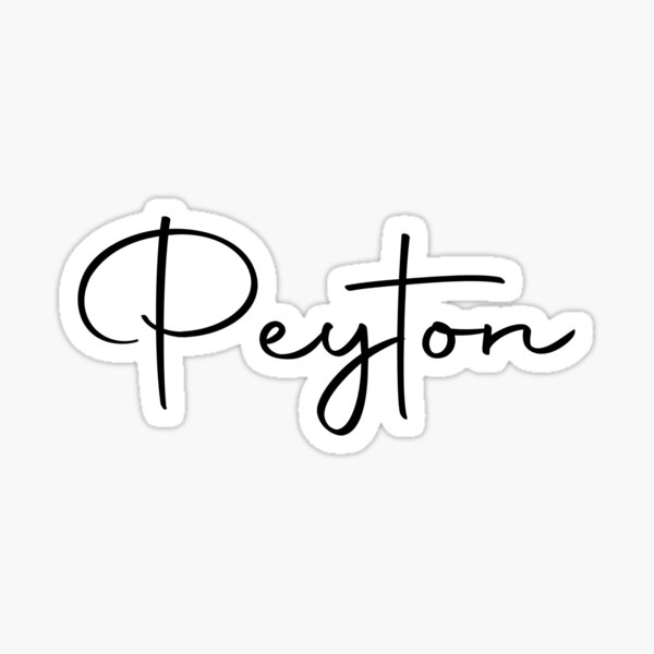 "Peyton Cursive Name Label (Black)" Sticker for Sale by NafilNafiz ...