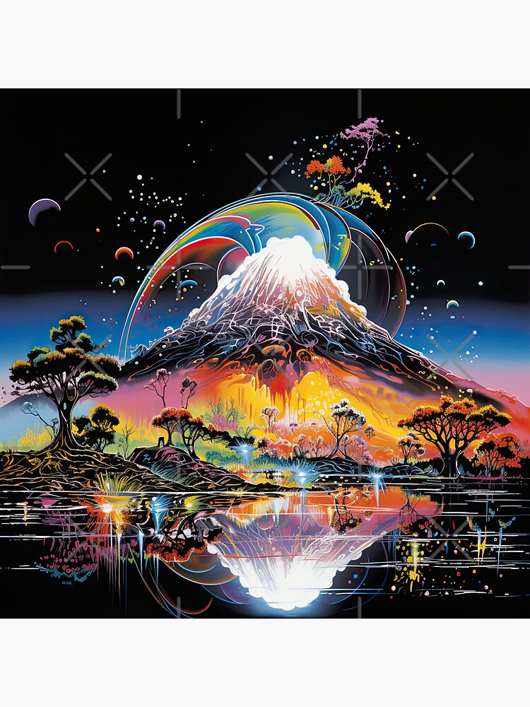 "Neon Mt Fuji" Sticker for Sale by FreeStoneStudio | Redbubble