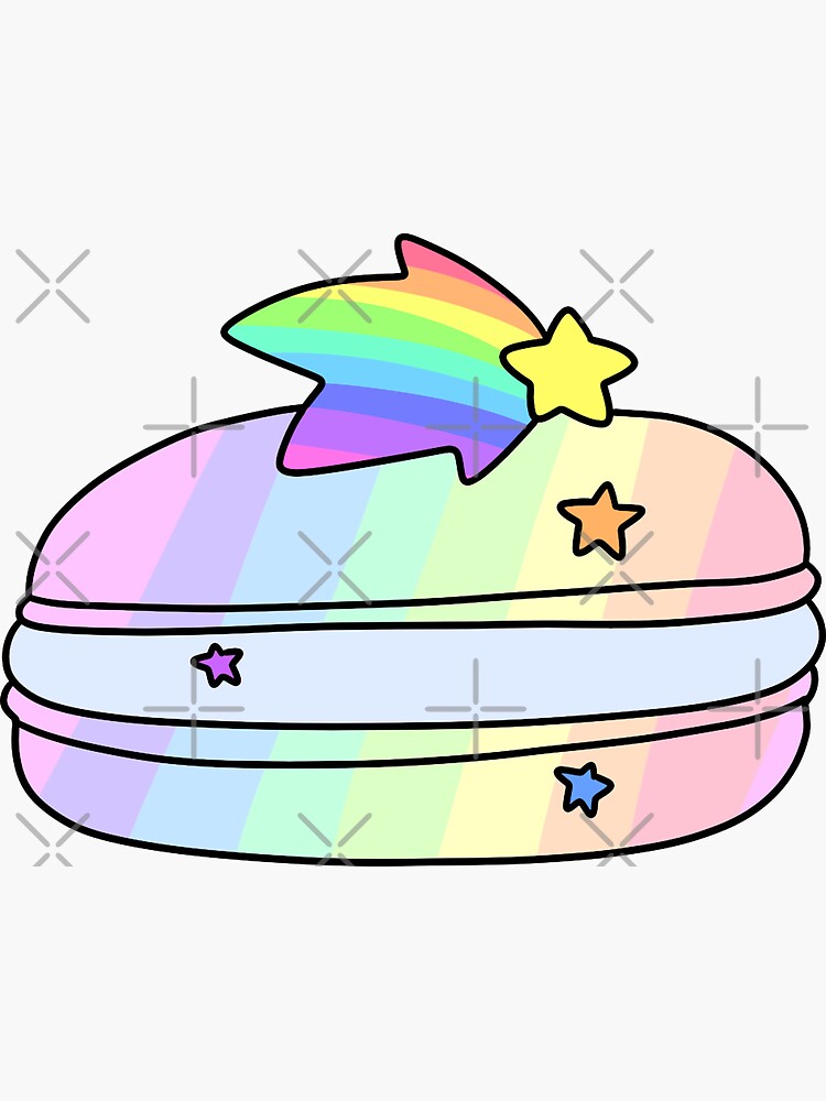 "Rainbow Shooting Star Macaroon" Sticker by SaradaBoru | Redbubble