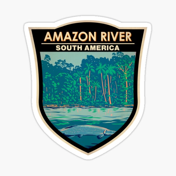 "Amazon River South America Badge" Sticker for Sale by KrisSidDesigns ...