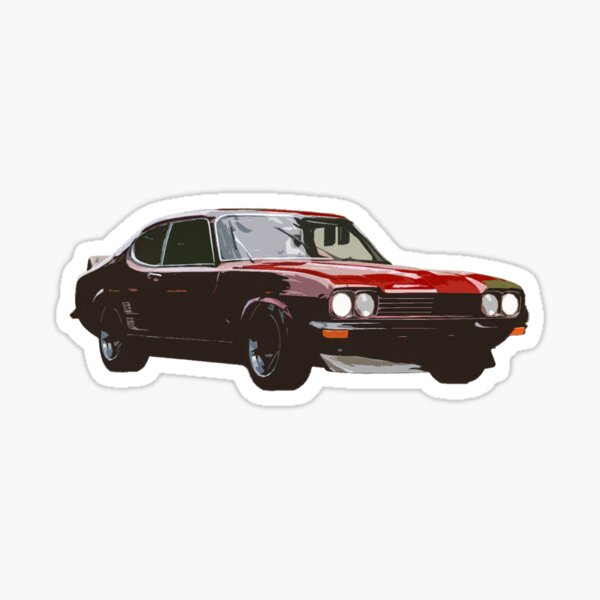 "Ford Capri in red" Sticker for Sale by KLloydPhotos | Redbubble