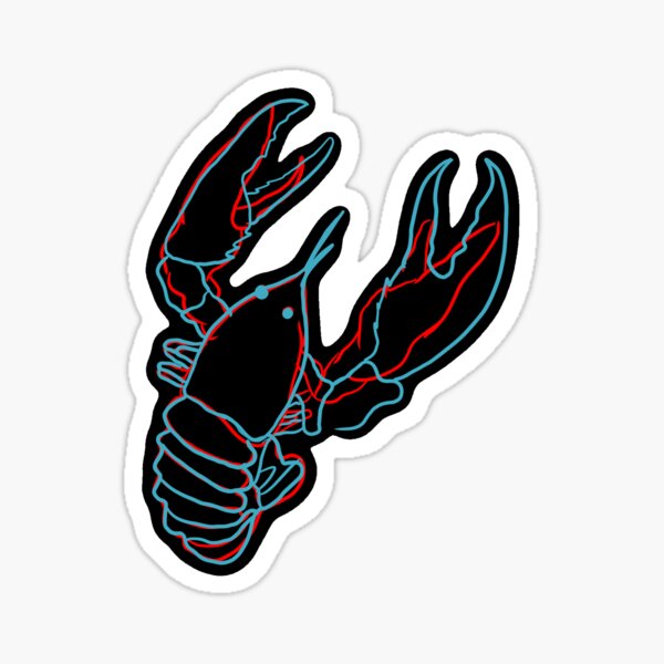 "3D Neon Crawfish" Sticker for Sale by livingdolefully | Redbubble