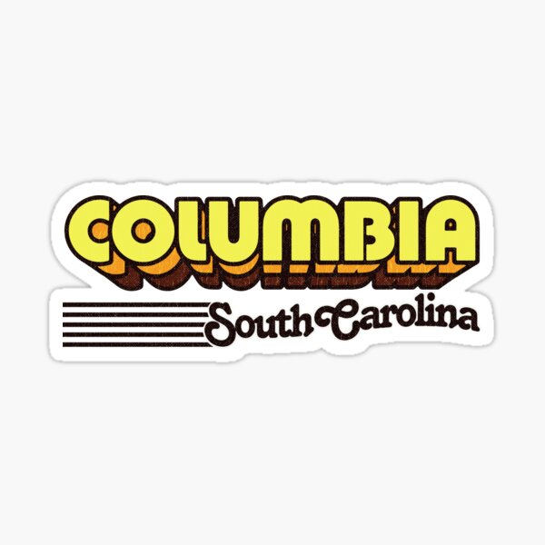"Columbia, South Carolina | Retro Stripes" Sticker by retroready ...