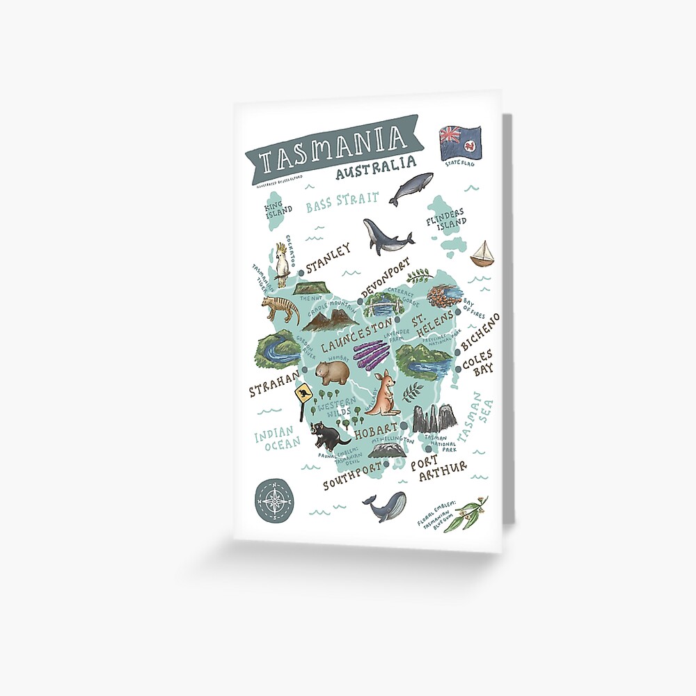 Map Of Tasmania Sticker For Sale By Thosepencils Redbubble
