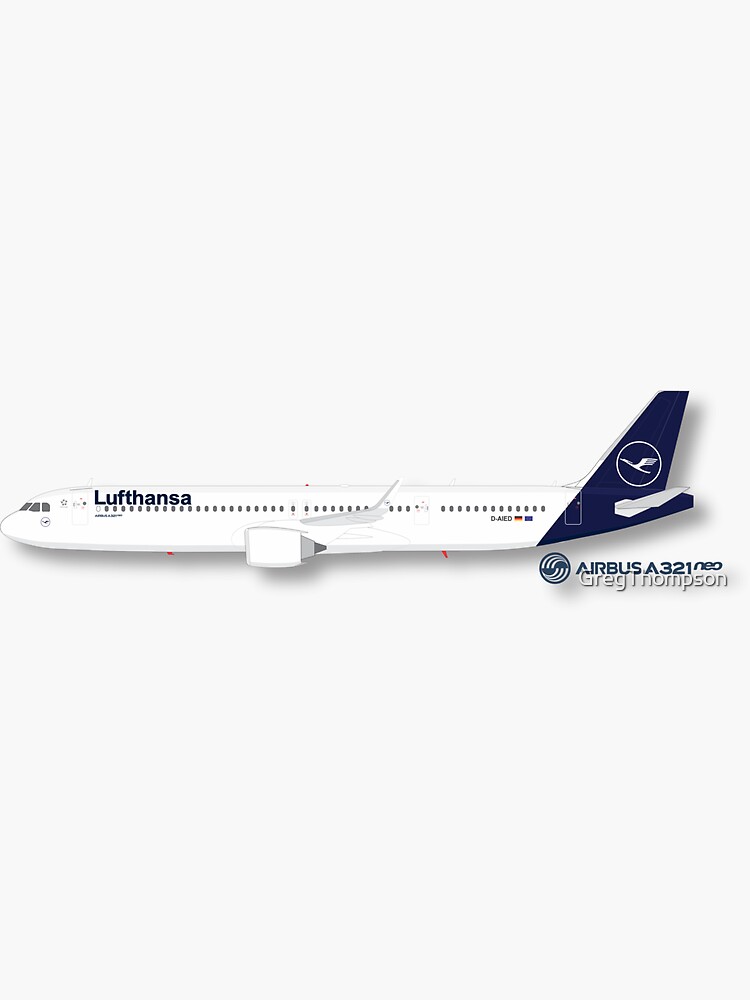 "Airbus A321 Lufthansa" Sticker for Sale by GregThompson | Redbubble