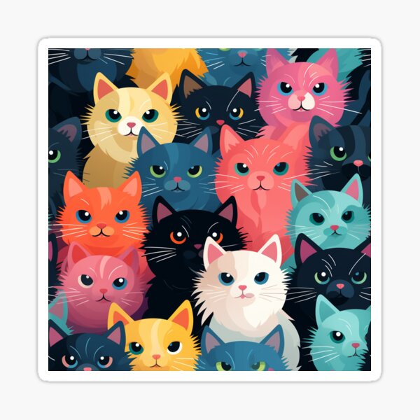 "Purrfect Kittens seamless" Sticker for Sale by PSA2543 | Redbubble