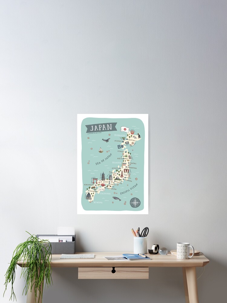 "Map of Japan" Poster for Sale by thosepencils | Redbubble
