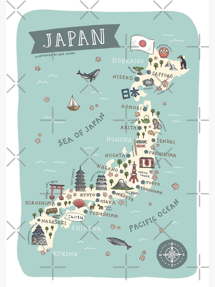 "Map of Japan" Poster for Sale by thosepencils | Redbubble
