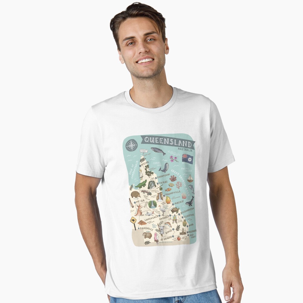 "Map of Queensland" Sticker for Sale by thosepencils | Redbubble