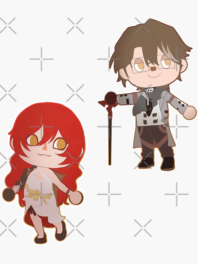"Welt and Himeko Villagers ~ Honkai Star Rail" Sticker for Sale by Dino Nuggets | Redbubble