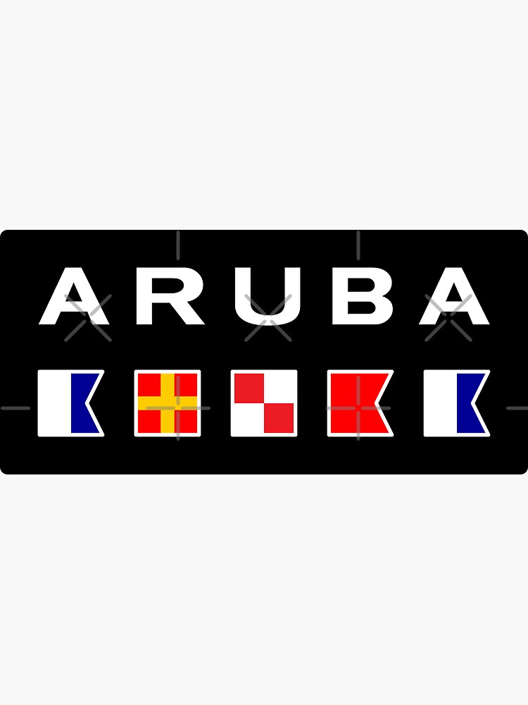 "Aruba Maritime Nautical Signal Flags Dark Color" Sticker for Sale by ...