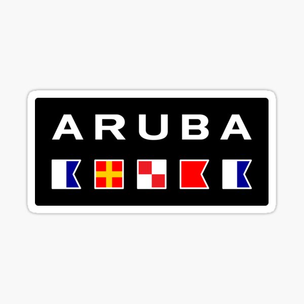 "Aruba Maritime Nautical Signal Flags Dark Color" Sticker for Sale by ...