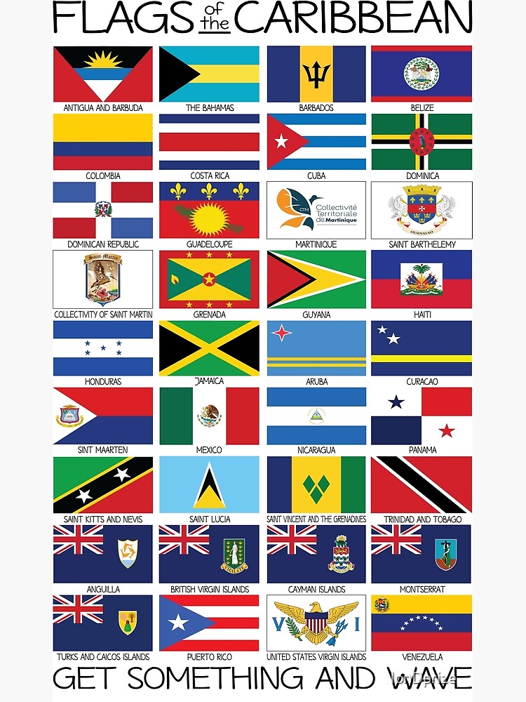 "Flags of the Caribbean " Poster for Sale by IonDprize | Redbubble