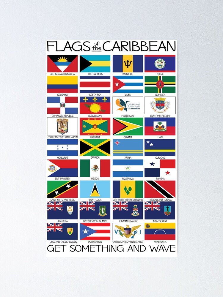"Flags of the Caribbean " Poster for Sale by IonDprize | Redbubble