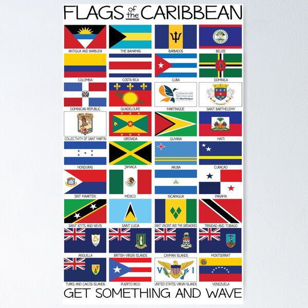 "Flags of the Caribbean " Poster for Sale by IonDprize | Redbubble