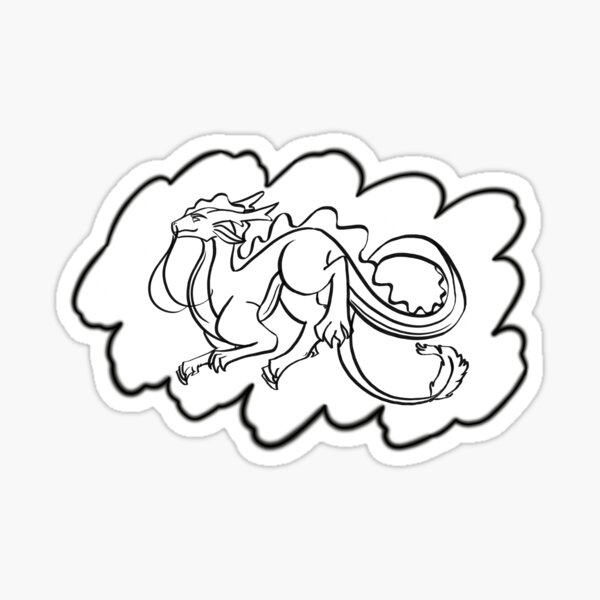 "Black and White Dragon" Sticker for Sale by galaxy-dragon | Redbubble