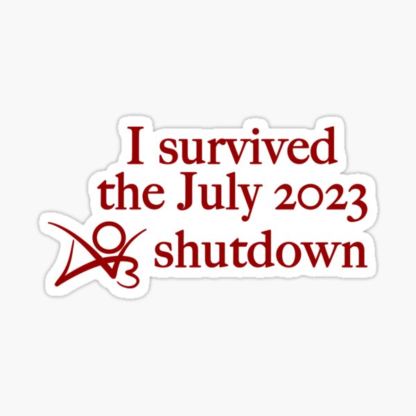 "AO3 shutdown survivor" Sticker for Sale by Ivegivenuponart | Redbubble