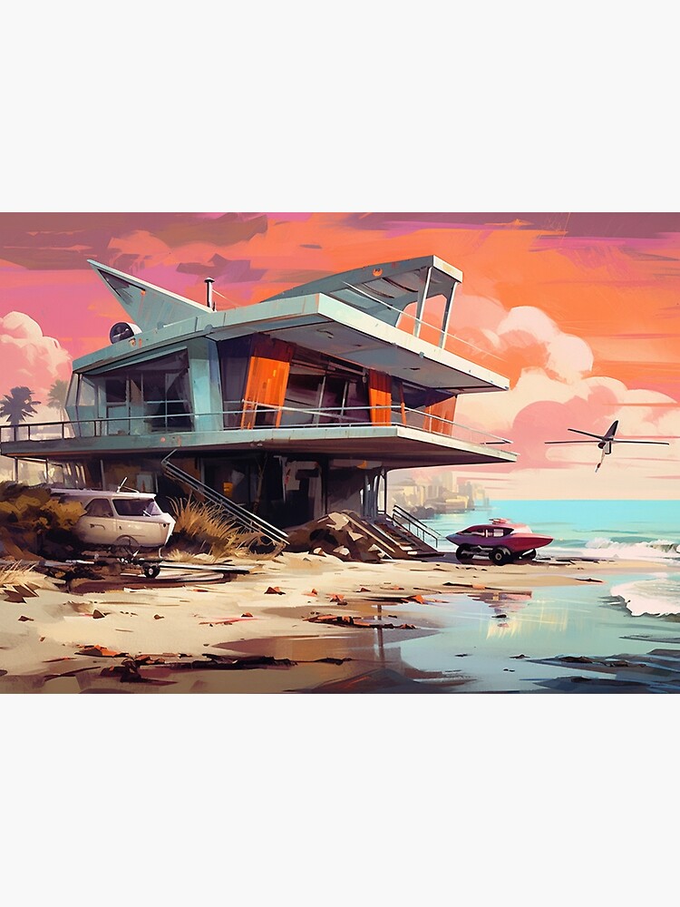 "Hypercolour Retrofuturist Dreamhouse I" Art Print for Sale by Bondi ...