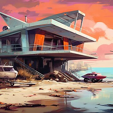 "Hypercolour Retrofuturist Dreamhouse I" Art Print for Sale by Bondi ...