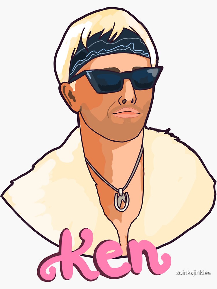 "Barbie movie Ken" Sticker for Sale by zoinksjinkies | Redbubble