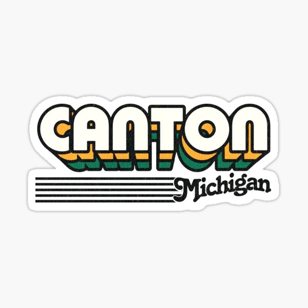 "Canton, Michigan | Retro Stripes" Sticker by retroready | Redbubble