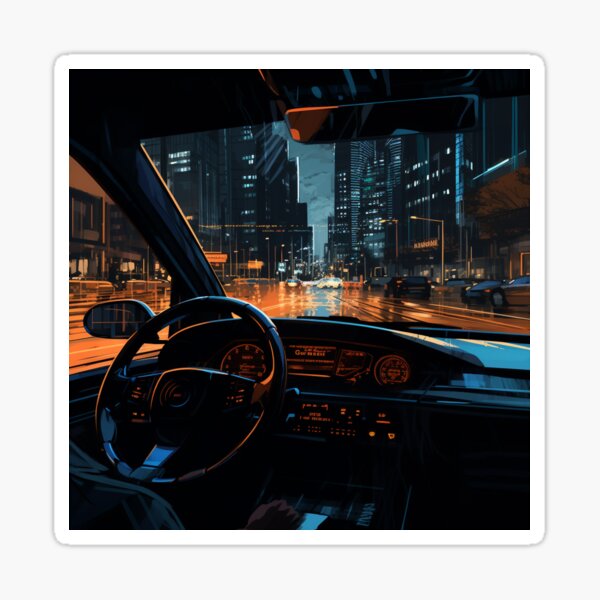 "Night Drive Sticker" Sticker for Sale by ppygraphic | Redbubble