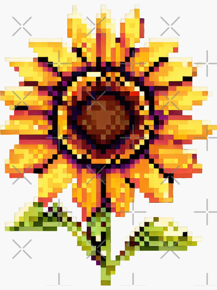 "Sunflower Power - Pixel Art " Sticker for Sale by pocketart2023 | Redbubble