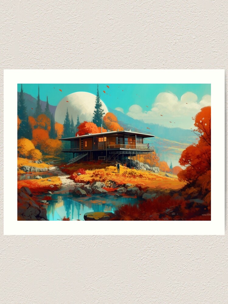 "Hypercolour Retrofuturist Dreamhouse IX" Art Print for Sale by Bondi ...