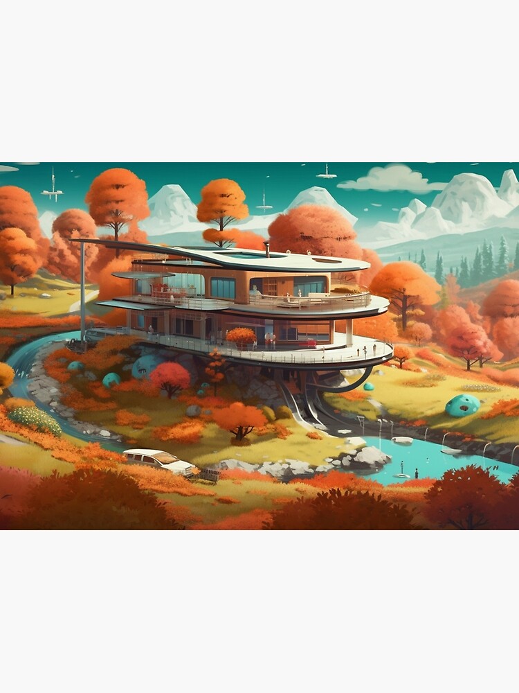 "Hypercolour Retrofuturist Dreamhouse XI" Art Print for Sale by Bondi ...