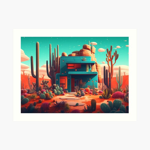 "Hypercolour Retrofuturist Dreamhouse XV" Art Print for Sale by Bondi ...