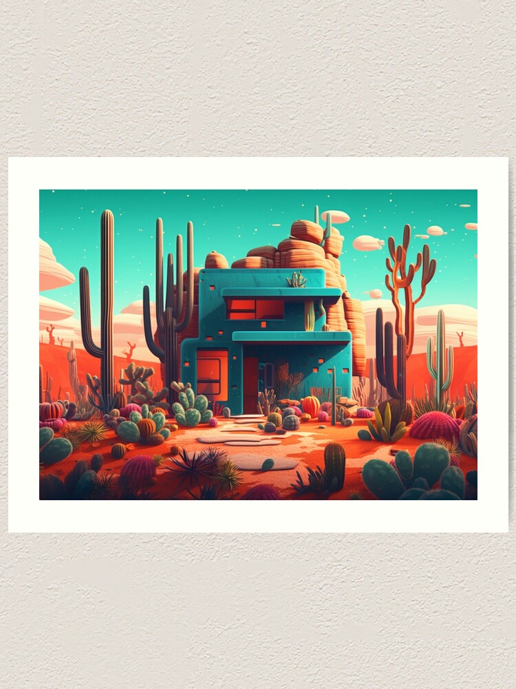 "Hypercolour Retrofuturist Dreamhouse XV" Art Print for Sale by Bondi ...