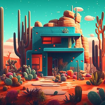 "Hypercolour Retrofuturist Dreamhouse XV" Art Print for Sale by Bondi ...