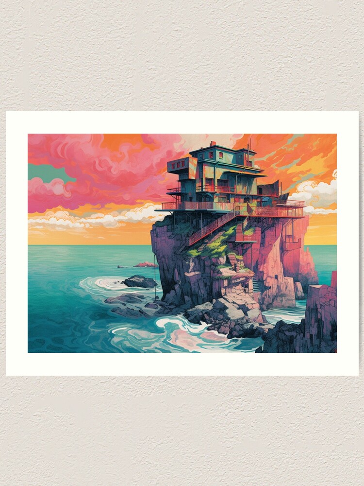 "Hypercolour Retrofuturist Dreamhouse XVI" Art Print for Sale by Bondi ...