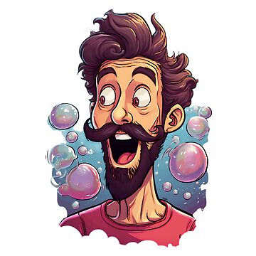 "Eat my bubbles, mans face cartoon" Sticker for Sale by Redjakkal ...