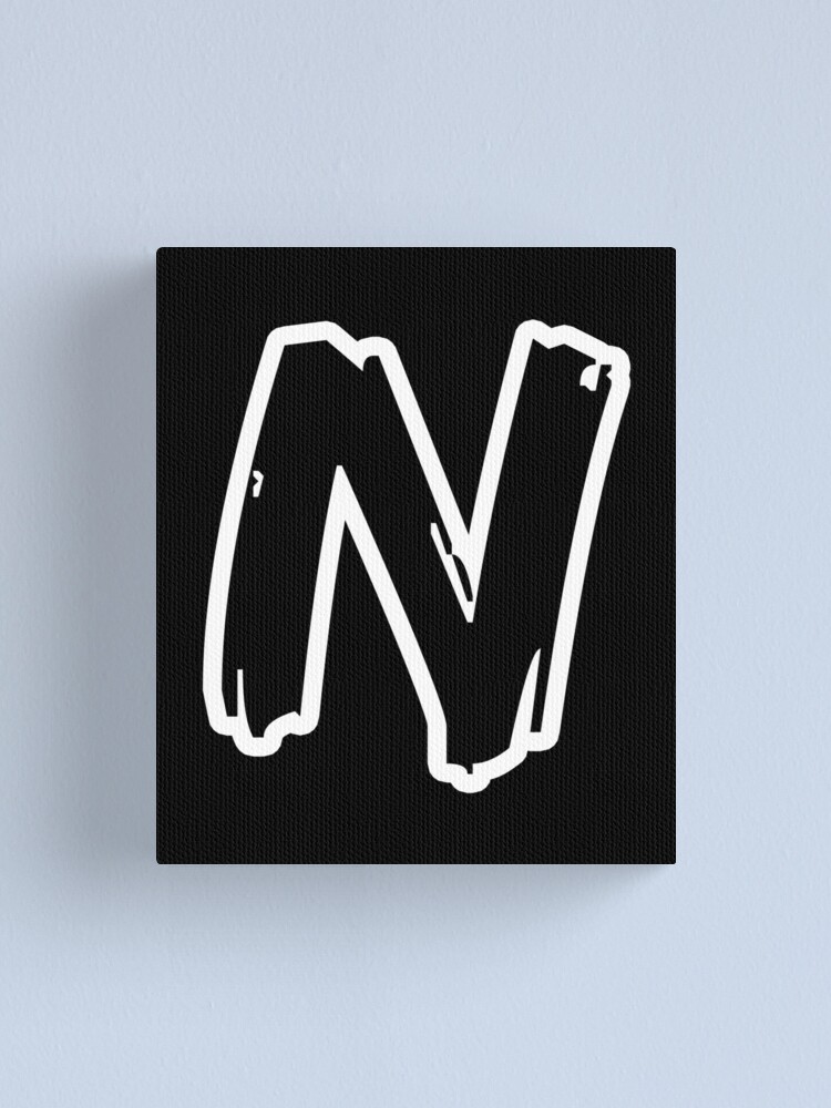"N BRUSH STYLE CAPITAL LETTER INITIAL T-SHIRT MODERN MINIMALIST FONT ...