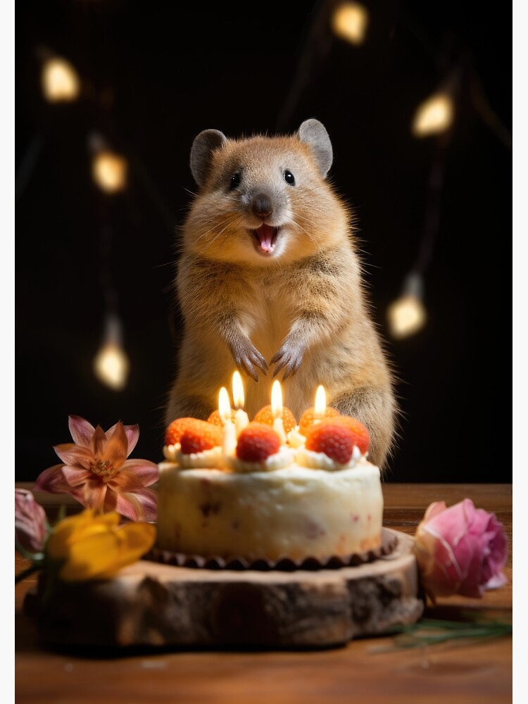 "Quokka with a Birthday Cake" Greeting Card for Sale by OddCorro ...