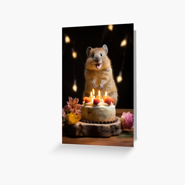 "Quokka with a Birthday Cake" Greeting Card for Sale by OddCorro ...