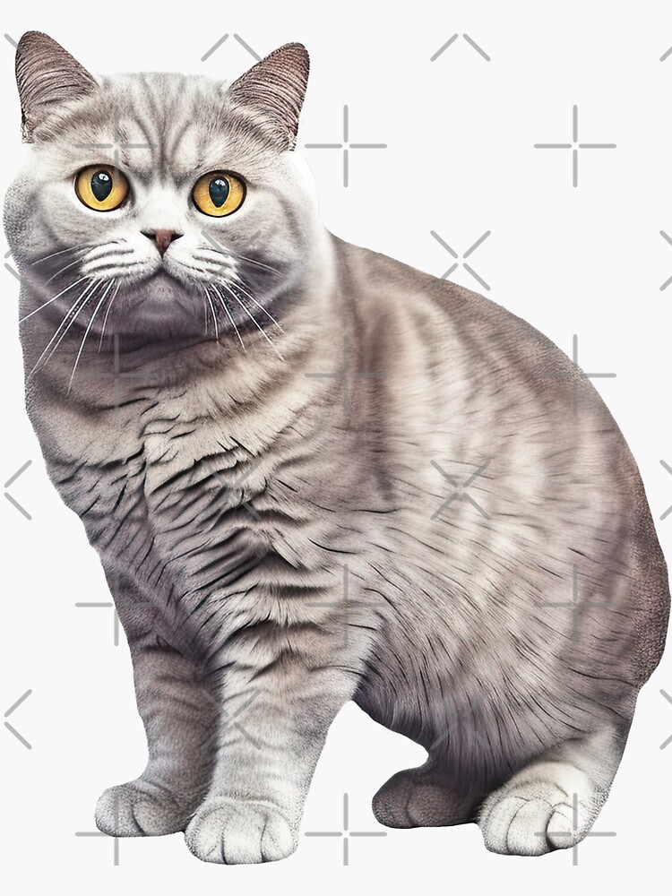 "Cute British Grey Cat" Sticker for Sale by CraftyPets | Redbubble