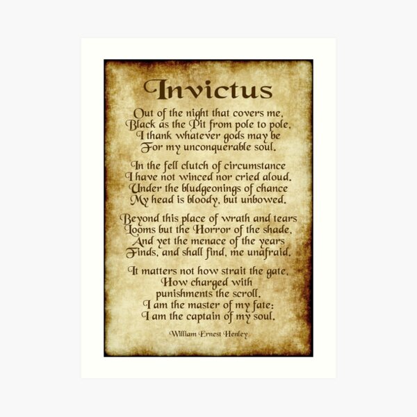 "Invictus - Old Parchment Design" Art Print for Sale by ggaura | Redbubble
