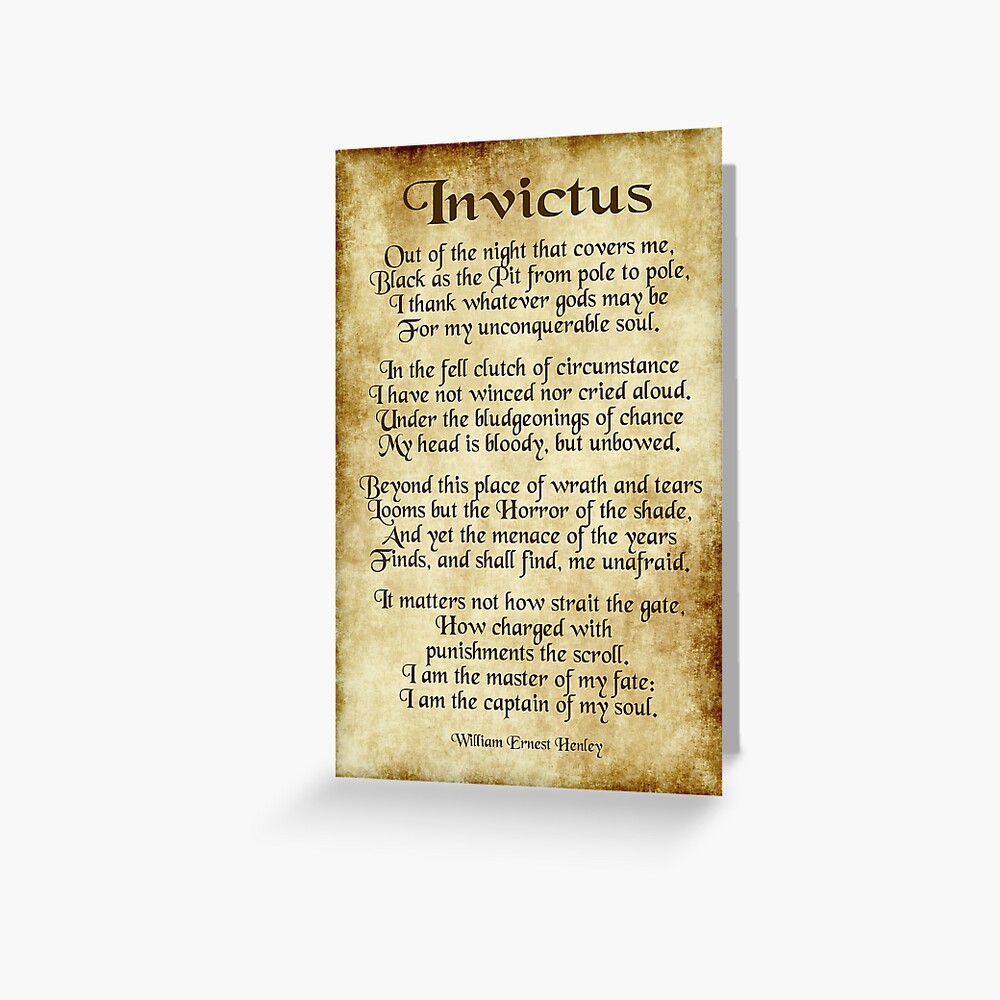 "Invictus - Old Parchment Design" Poster for Sale by ggaura | Redbubble