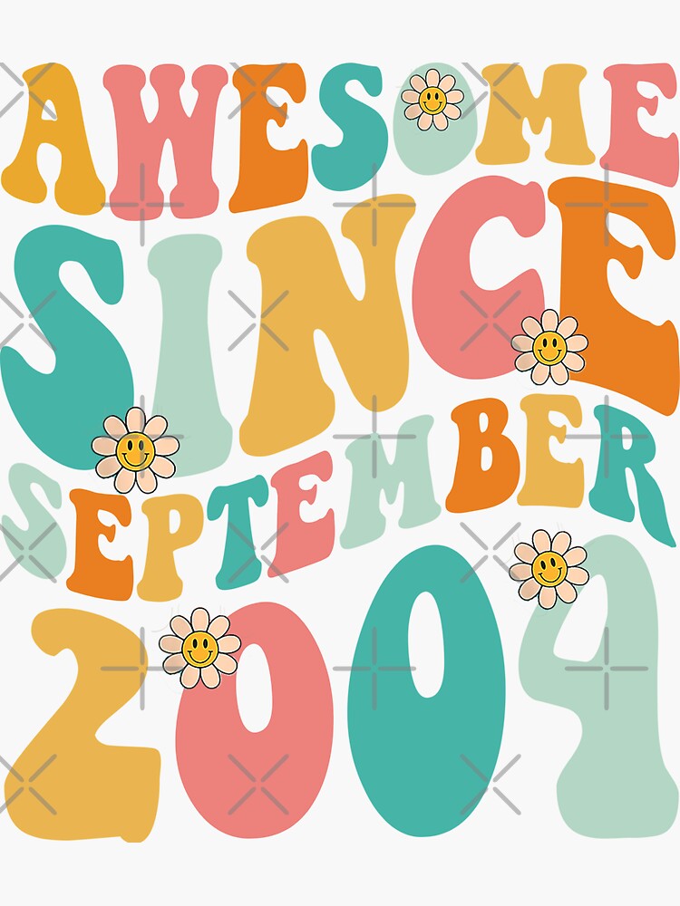 "Awesome Since September 2004 | Made In 2004 | Retro Groovy Birthday ...