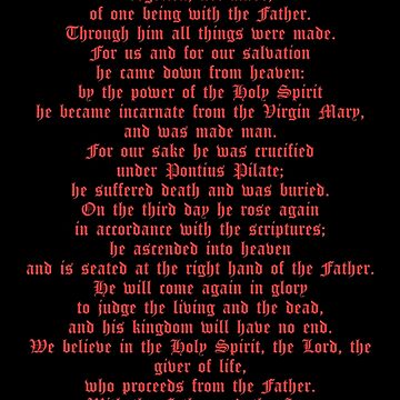 "Gothic Nicene Creed" Sticker for Sale by thecamphillips | Redbubble