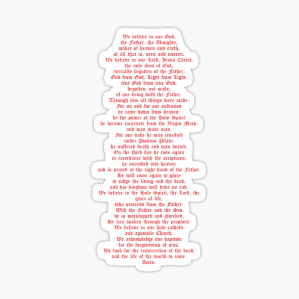 "Gothic Nicene Creed" Sticker for Sale by thecamphillips | Redbubble