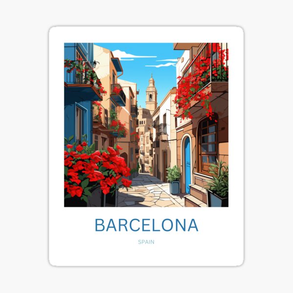 "Barcelona, Spain" Sticker for Sale by Andrei Popescu | Redbubble